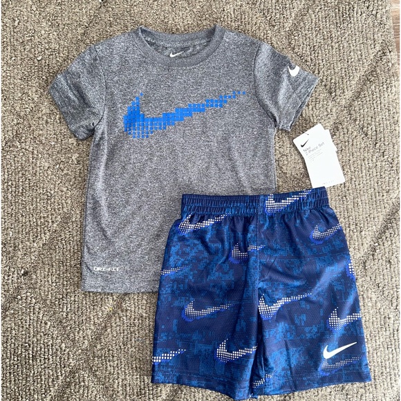 Nike | Matching Sets | New Nike 2pc Shirt With Shorts Boys Set Greyblue ...
